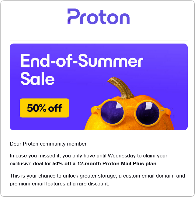 프로톤 메일(ProtonMail) Plus 50% 할인 쿠폰 (2025.09)